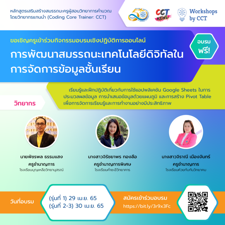 อบรมออนไลน์ การพัฒนาสมรรถนะเทคโนโลยีดิจิทัลในการจัดการข้อมูลชั้นเรียน รุ่น 1 – สถาบันส่งเสริมการ ...