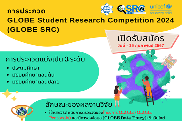 สสวท. กระตุ้นเยาวชนเก่งคิด เก่งวิจัย วิทยาศาสตร์สิ่งแวดล้อม เปิดเวทีประกวด GLOBE SRC 2024 ชิง ...