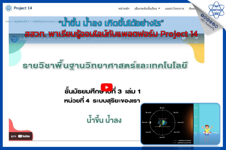 “น้ำขึ้น น้ำลง เกิดขึ้นได้อย่างไร” สสวท. พาเรียนรู้ออนไลน์กับแพลตฟอร์ม Project 14 – สถาบัน ...